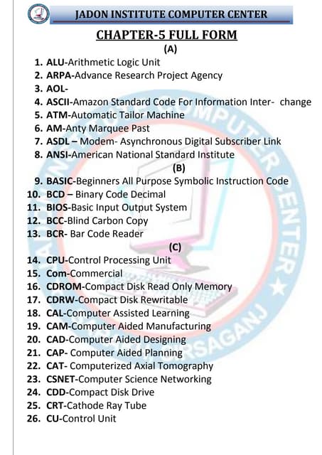 A To Z Full Form + All Full Form List pdf Download | PDF