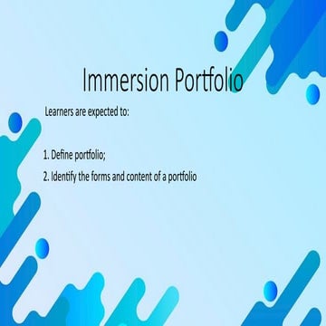 WORK IMMERSION PORTFOLIO (STUDENT PORTFOLIO) | PPTX