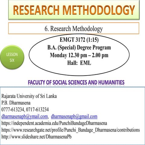 Lesson 6 research methodology | PDF