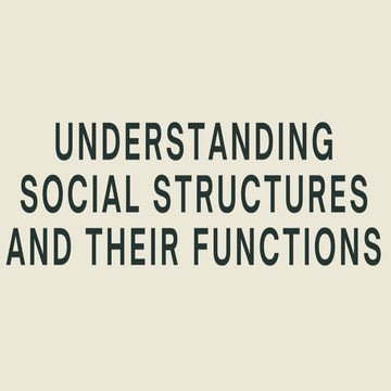 understanding social structure and their functions | PPT