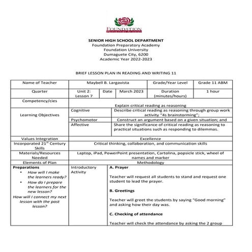 Lesson-7-Sample-LP-in-SHS (1).pdf senior high school | PDF