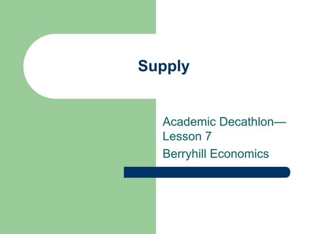 Supply Function | PPT