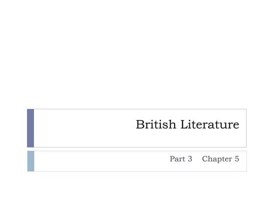 British literature timeline doplněné | PPT