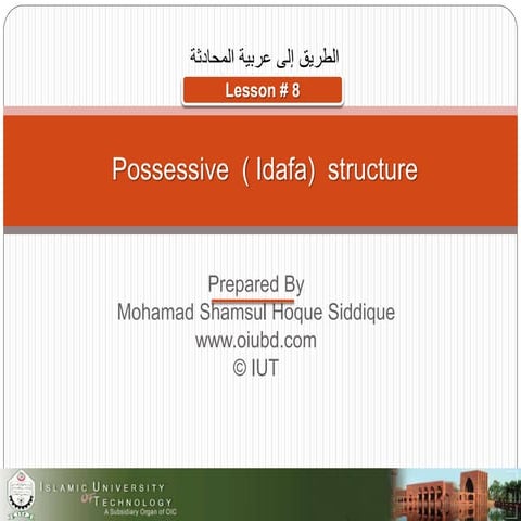 Idafa Structure in Arabic | PPTX