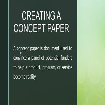 Empowerment Technologies - Creating a Concept Paper | PPTX