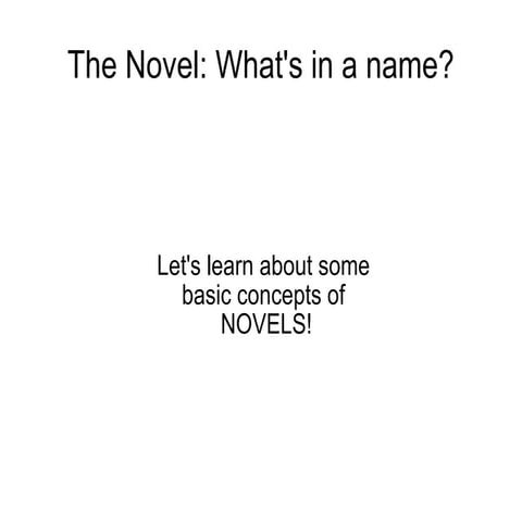 What is a Novel? | PPT