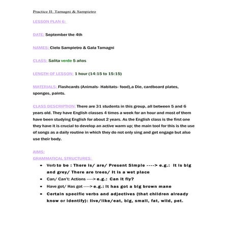 Lesson Plans 6 and 7 | DOC