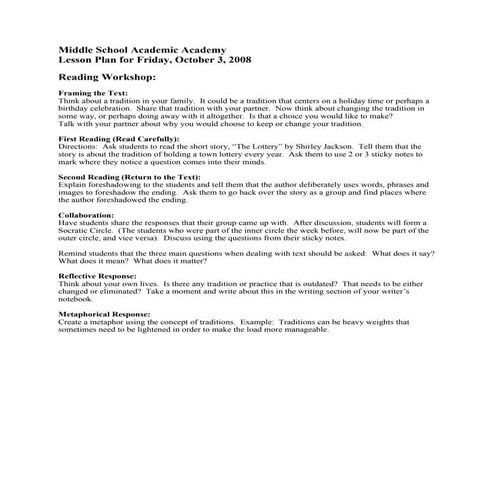 Lesson Plan For Week 4 | DOC