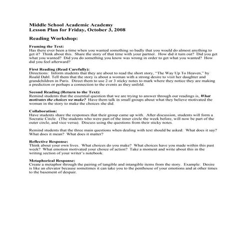 Lesson Plan For Week 5 | DOC