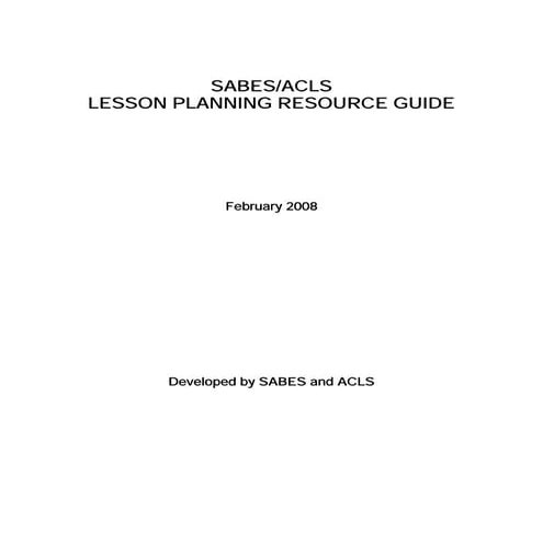 Lesson Planning Guide 2008 | PDF