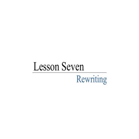 Lesson Seven: Revising | PPT