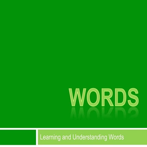 Lesson 01 Words | PPT