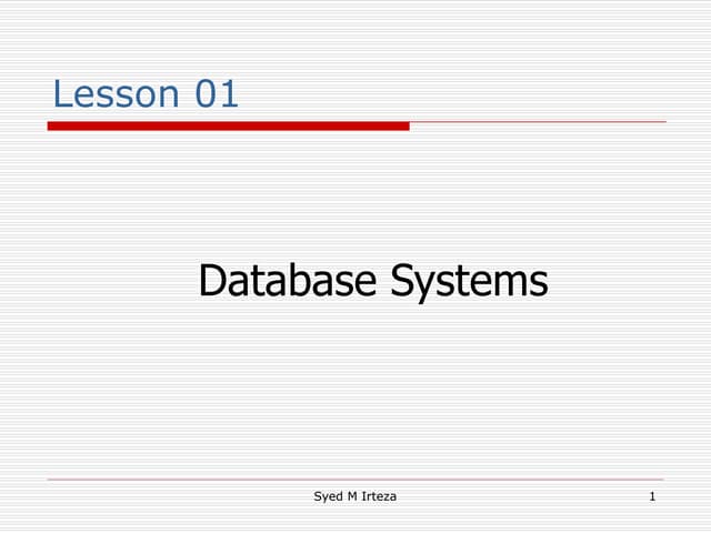 Lesson01 Database Introduction Ppt Databases Computer Software
