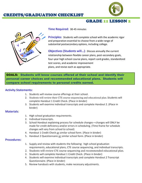 Graduation requirements lesson 02-handout_1 | PDF