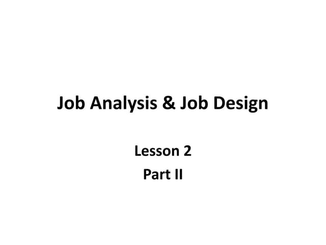Job design | PPT