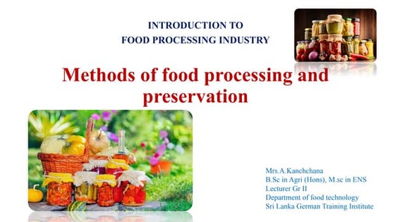 Methods of food preservation | PPTX | Chemistry | Science