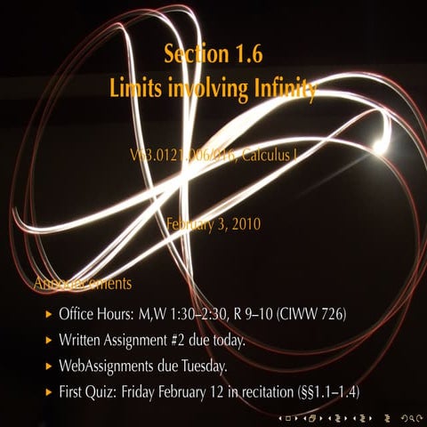 Lesson 6 Limits Involving Infinity Ppt