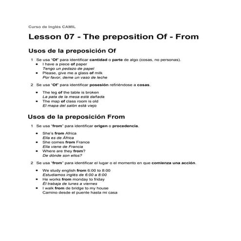 Lesson 10 possessives | PDF