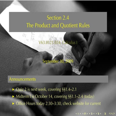 Lesson 9: The Product and Quotient Rule | PDF