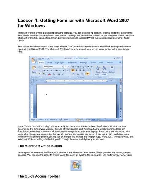 Ms word module 1 | PPTX