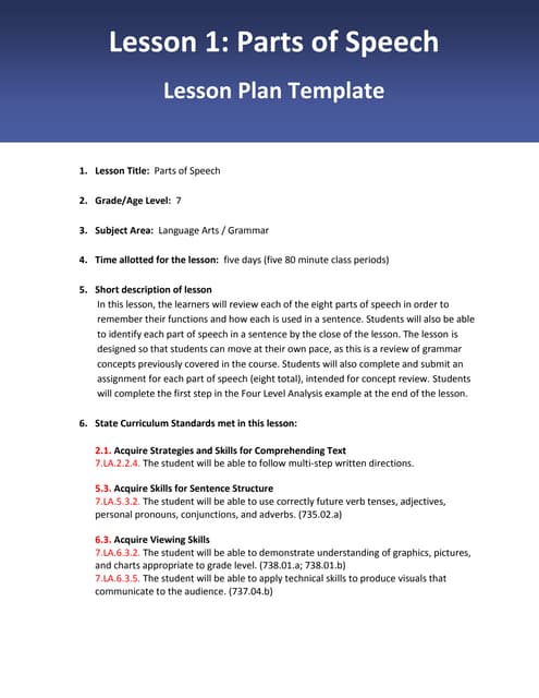 Spanish lesson plan | PDF