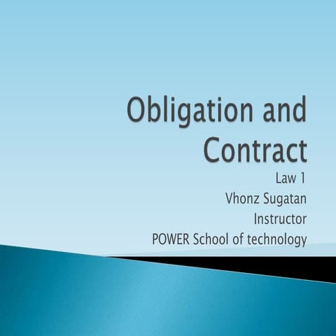 Lesson 1. obligation and contract | PPTX