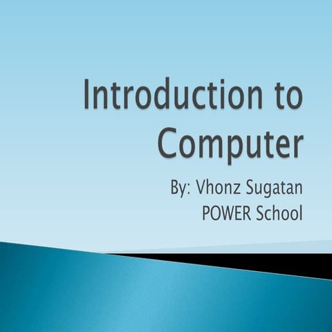 Introduction to Computer Lesson 1 | PPTX