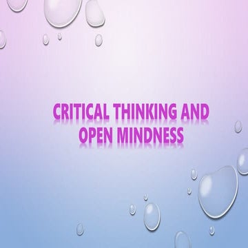 Lesson 1 Critical Thinking | PPTX
