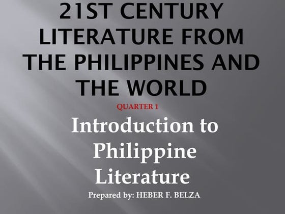 Grade 11 Module : Major Forms of Literature (21st Century Literature ...