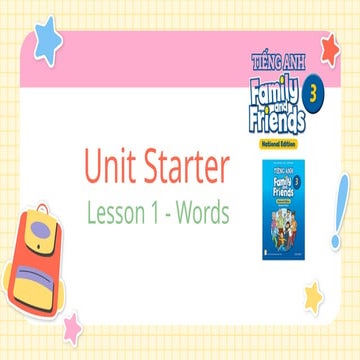 Unit Starter Family and Friends 3 National Edition | PPTX