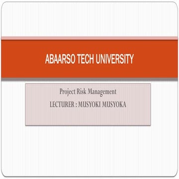 1. Introduction to Project Risk management | PPTX