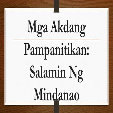 LESSON 1. mga akdang pampanitikan: Salamin ng mindanaopptx | PPTX