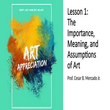Lesson 1 Importance, Meaning and Assumptions | PPTX