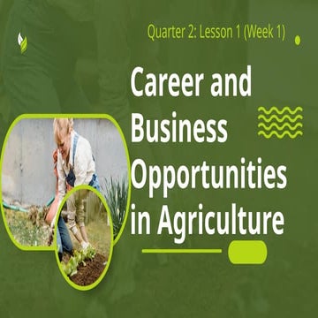 Grade 7 AFA - Career and Business Opportunities in Agriculture ...