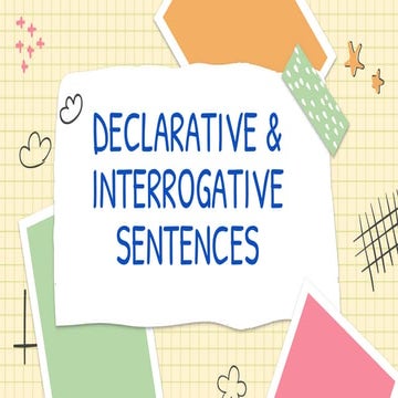 Lesson 1 declarative & interrogative | PPTX