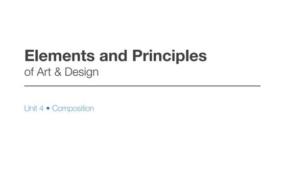 Elements & Principles of Art Design PowerPoint | PPT