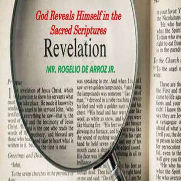 Lesson 1 god reveals himself in the sacred scriptures | PPTX