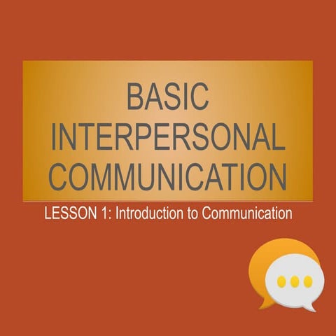 Lesson 1 - Introduction to Communication.pptx | Education