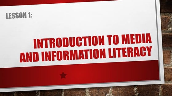 Chapter 1 Introduction to Media and Information Literacy | PPTX ...