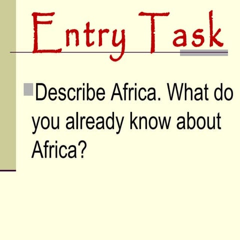 Intro to Africa | PPT