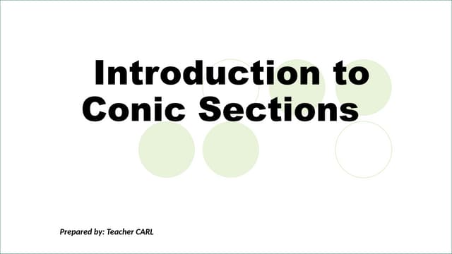 INTRODUCTION TO CONIC SECTIONS .ppt