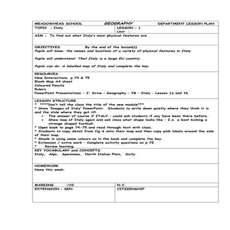 Lesson 1 Italy | DOC