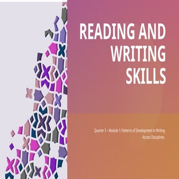 patterns of written text across disciplines (narration) | PPTX