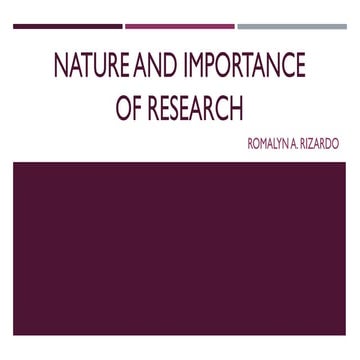 Nature and Importance of Research | PDF