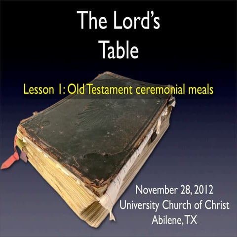 The Table of the Lord: Lesson 1 Old Testament | PDF