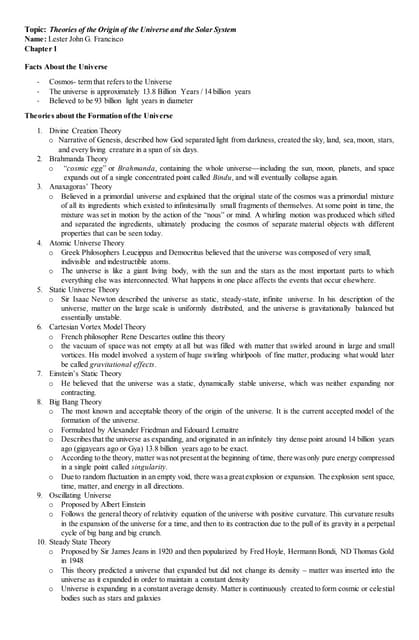 Origin of the Universe.ppt | Space and Astronomy | Science