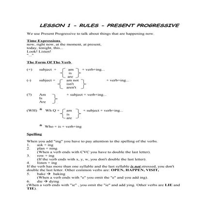 Lesson1 rules-present prog | DOC