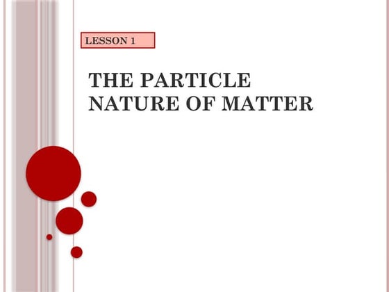 sci 7 q1 2 Describe the Particle Model of Matter as “All matter is made ...