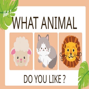 Lesson 1 - Topic 1 - WHAT ANIMAL DO YOU Like.pptx