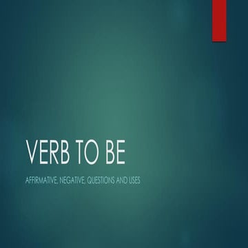 Lesson 1 verb to be | PPT